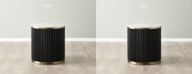 Archie White Sintered Stone Round Side Table | Koala Living