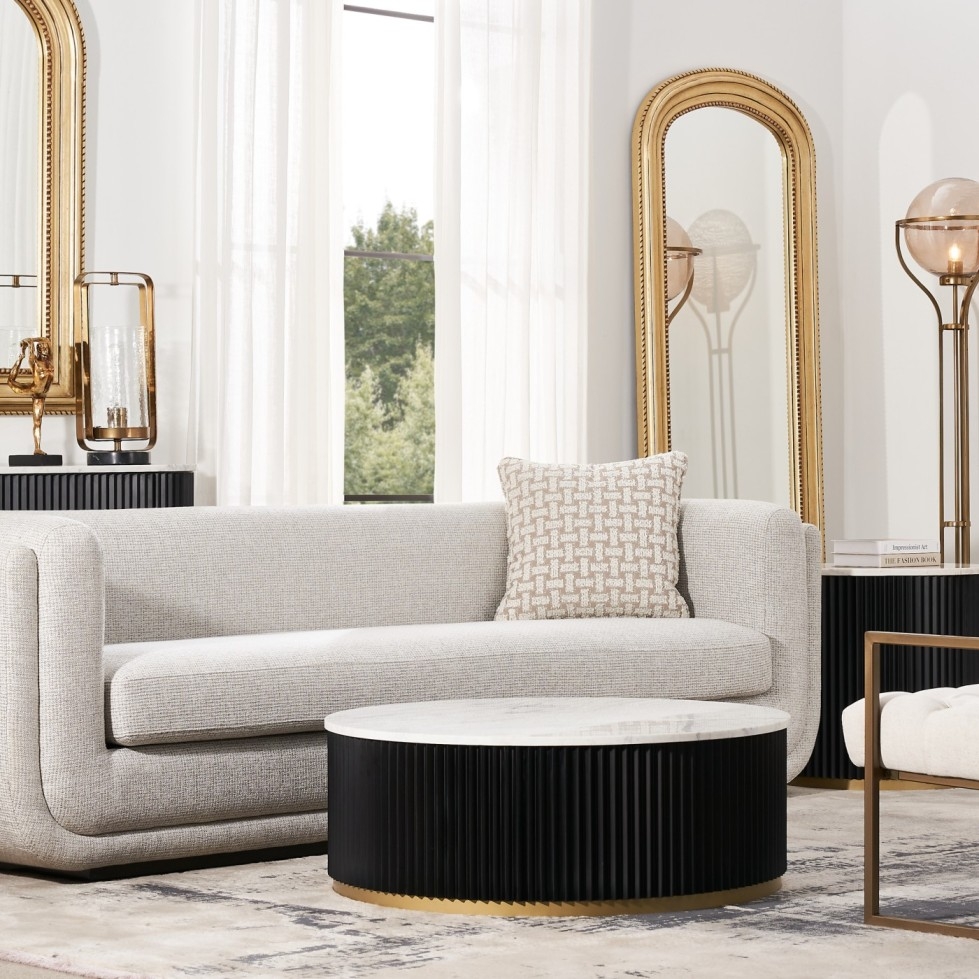 Clementine Dove Grey Woven 3-Seater Fabric Sofa | Koala Living