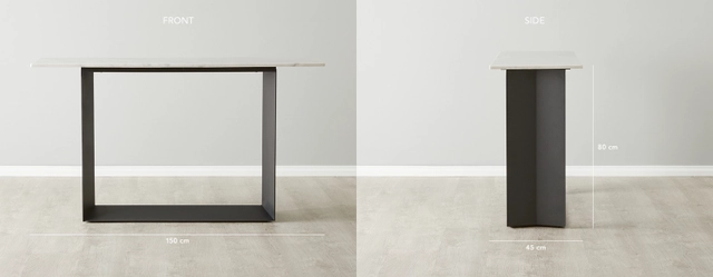 Isla Natural White Marble Console Table - Black Metal Legs | Koala Living