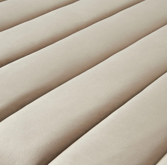 Astoria Beige Velvet Square Ottoman | Koala Living