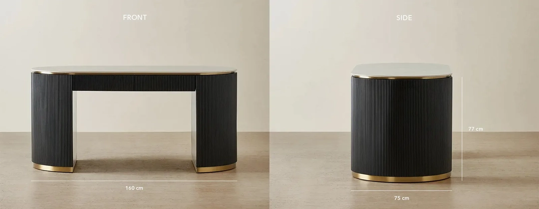 Archie White Sintered Stone Study Desk | Koala Living