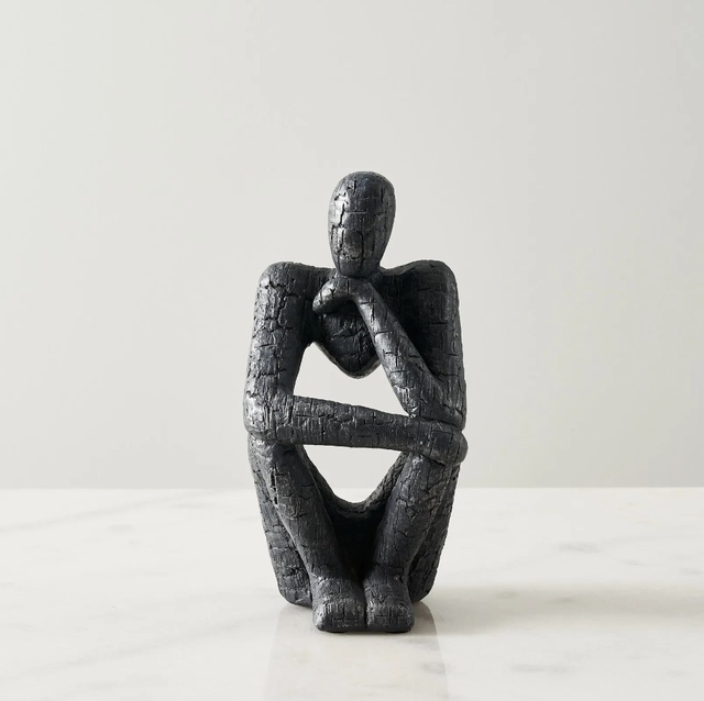 Contemplating Man Resin Decorative