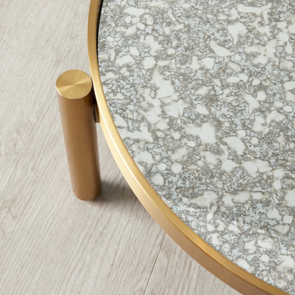 Helena Antique Glass Round Coffee Table - 80 cm | Koala Living