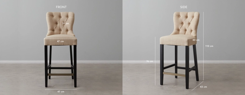 Saxon Cream Linen Bar Stool | Koala Living