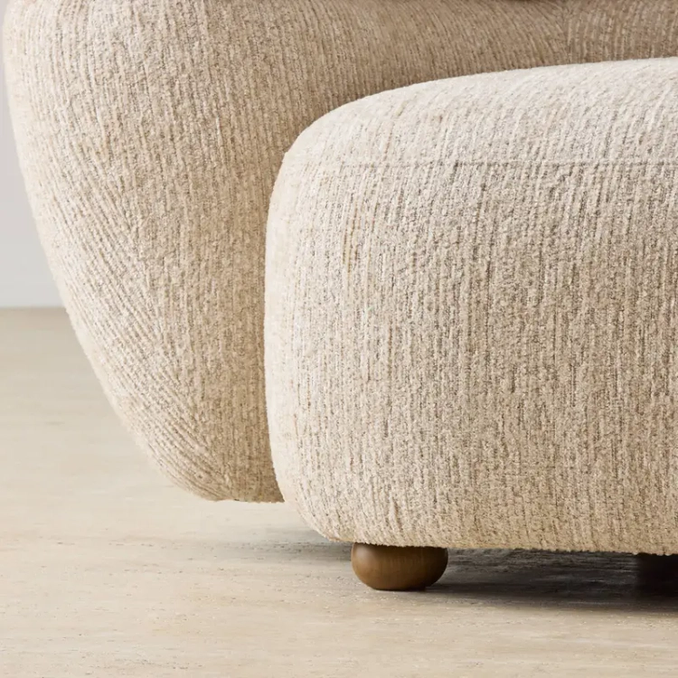 Flo Dusty Beige Fabric 3 Seater Sofa | Koala Living