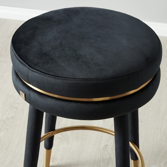 Sylvie Black Velvet 67cm Counter Stool | Koala Living
