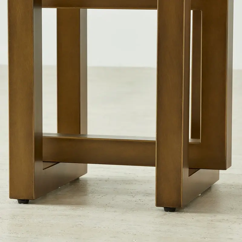 Grayson Emerald Green Sintered Stone Side Table - Brushed Bronze Legs | Koala Living