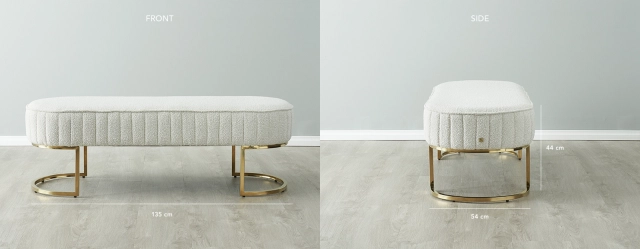 Hilda Ii Cream Boucle Ottoman