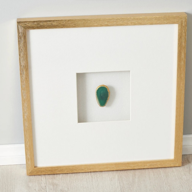 Jade Green Agate Shadow Box With Gold Frame | Koala Living
