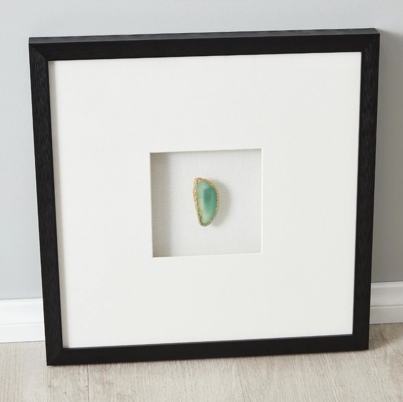 Jade Green Agate Shadow Box With Black Frame | Koala Living