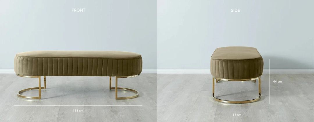 Hilda Ii Olive Green Velvet Ottoman Koala Living