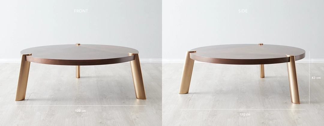 Dale II Round Coffee Table Large Brown | Koala Living