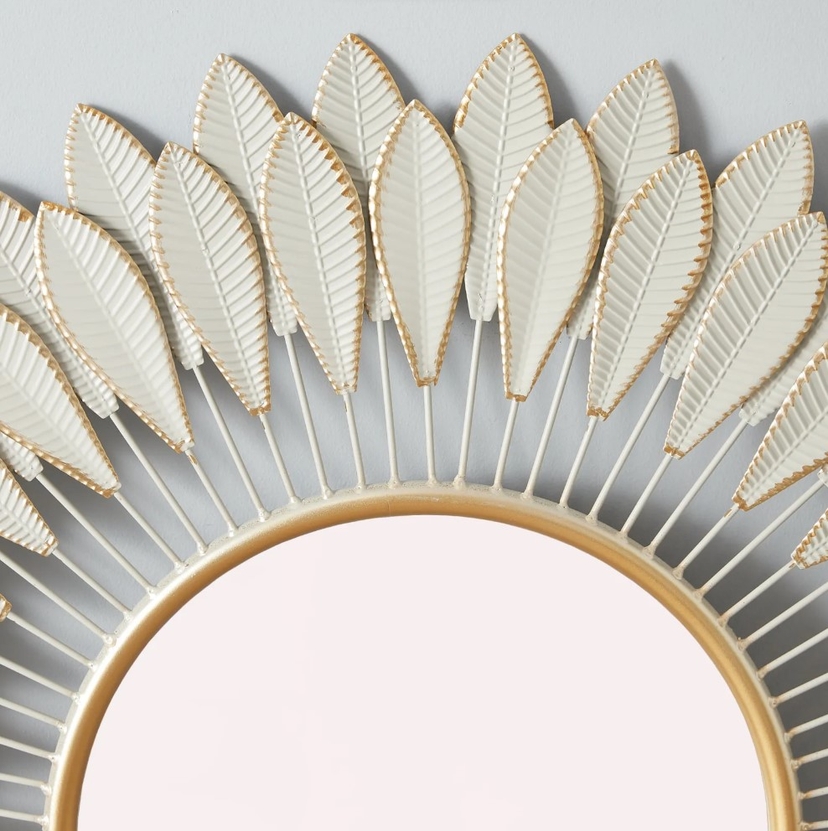 Feather Round Mirror 86cm | Koala Living