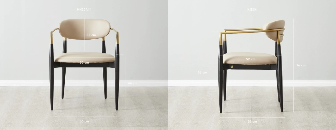 Amy Sand Beige Vegan Leather Dining Chair