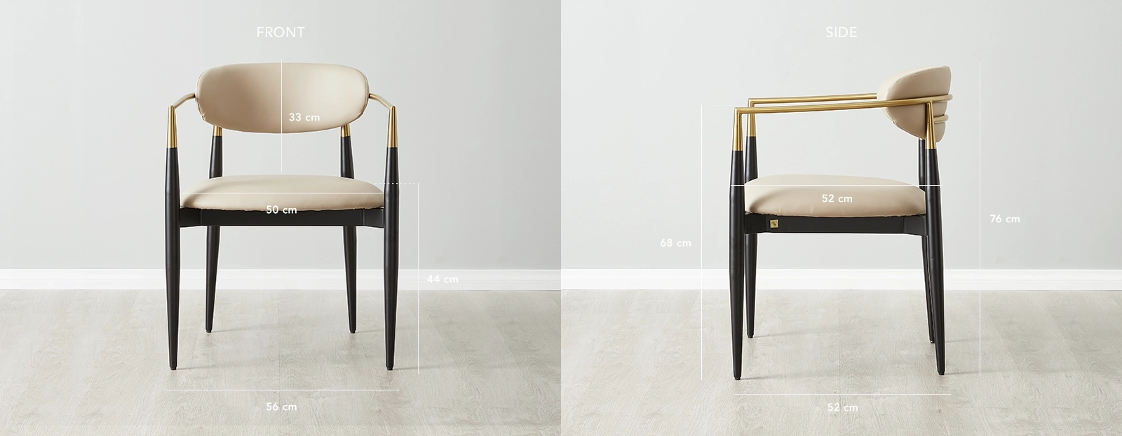 Amy Sand Beige Vegan Leather Dining Chair