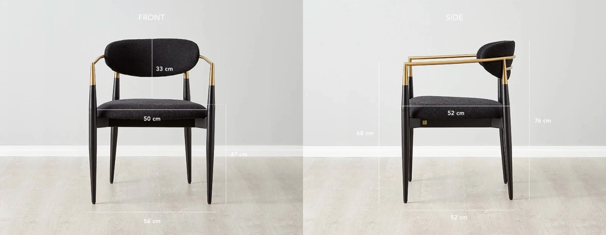 Amy Black Fabric Dining Chair | Koala Living