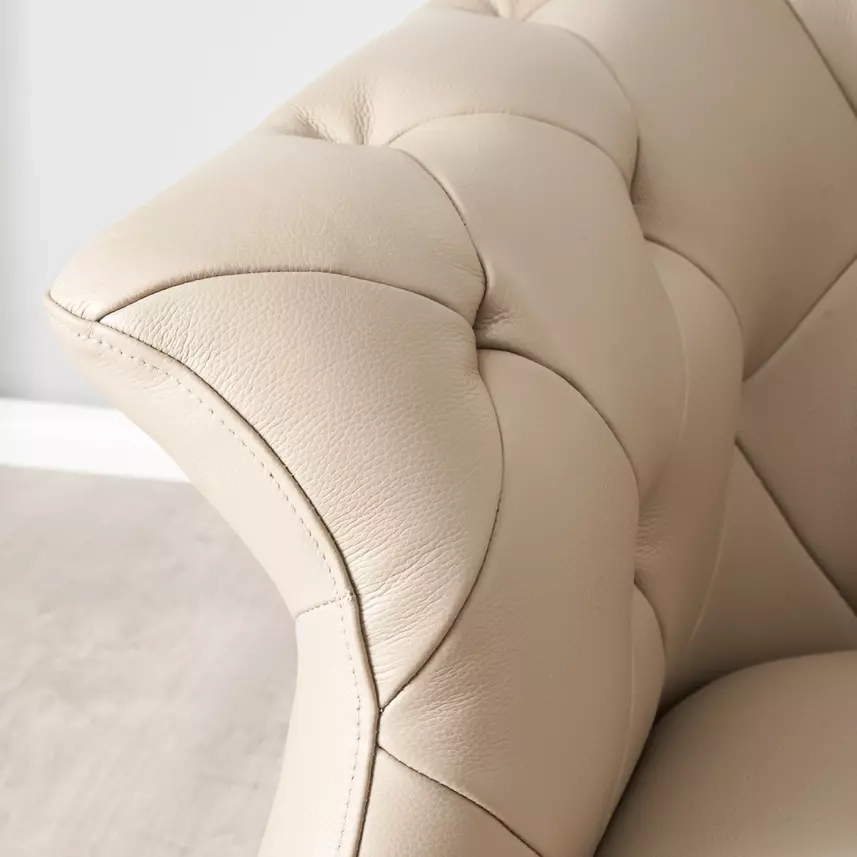 Regal Taupe Leather 3-Seater Sofa | Koala Living