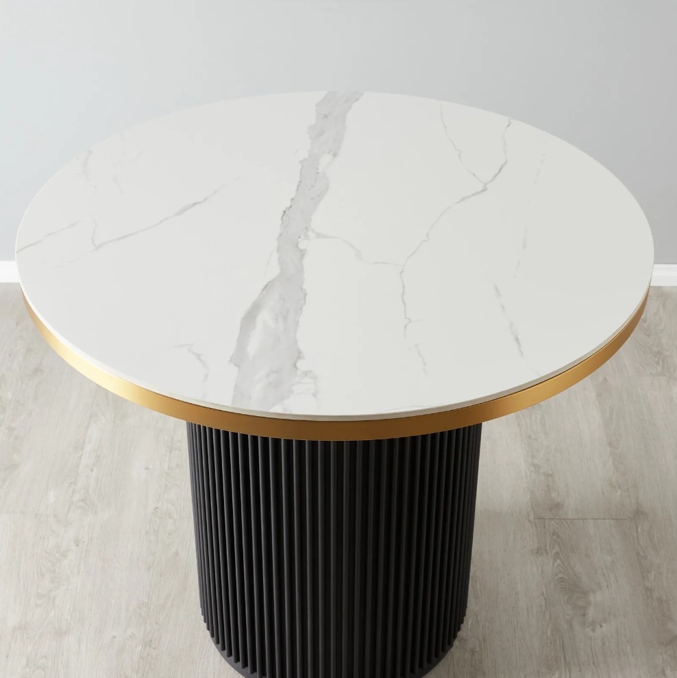Archie White Sintered Stone Bar Table | Koala Living
