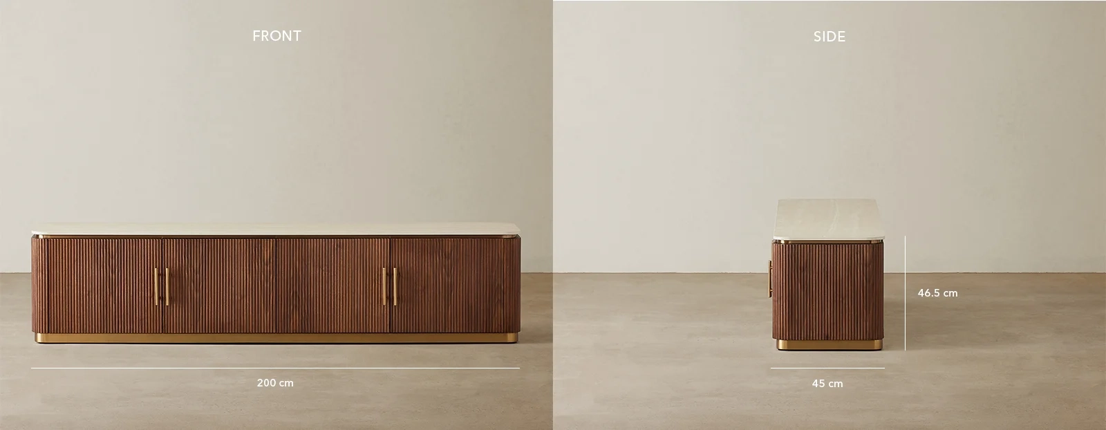 San Pierre Walnut Veneer Entertainment Unit - Travertine Finish ...