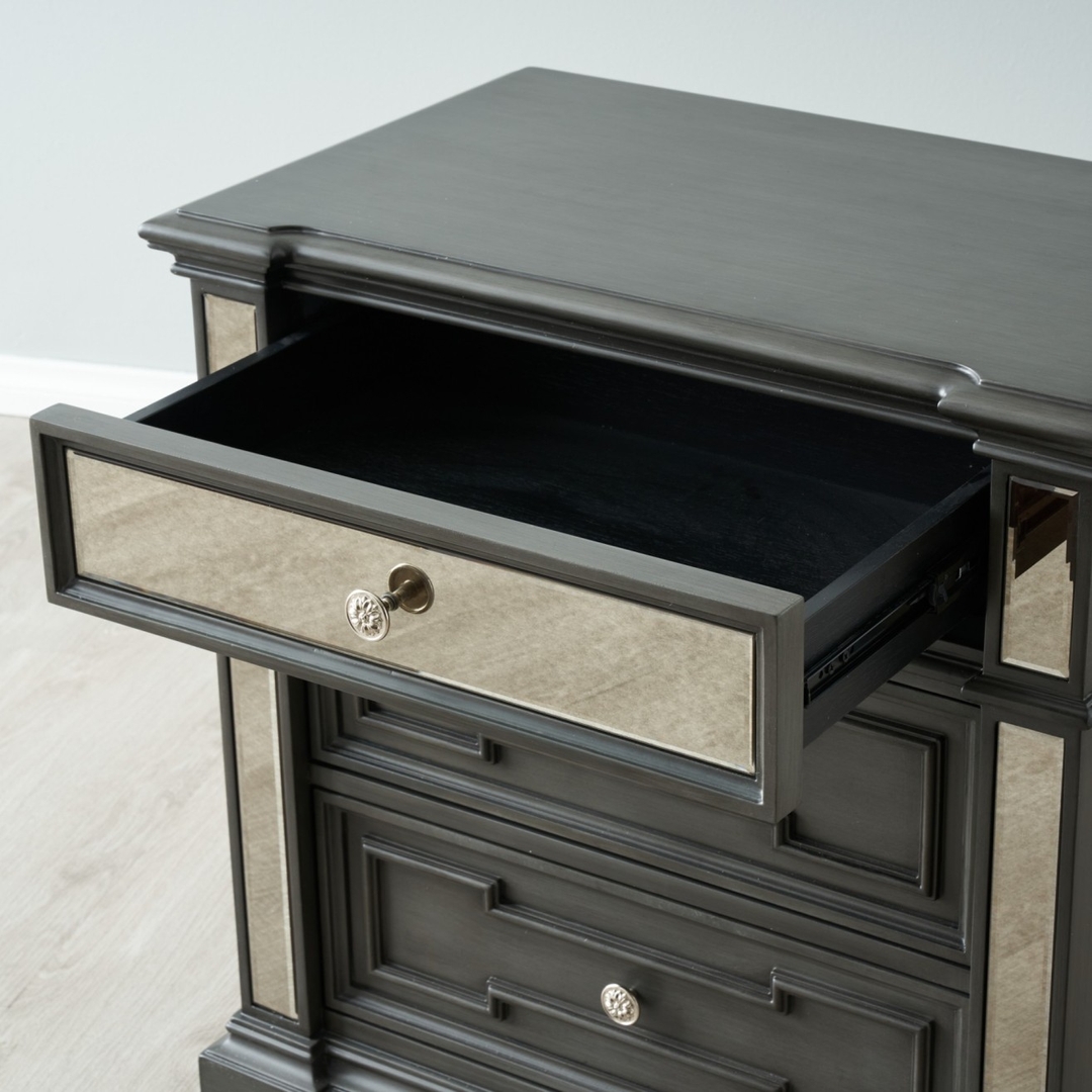 Solitude Brushed Black Bedside Table | Koala Living