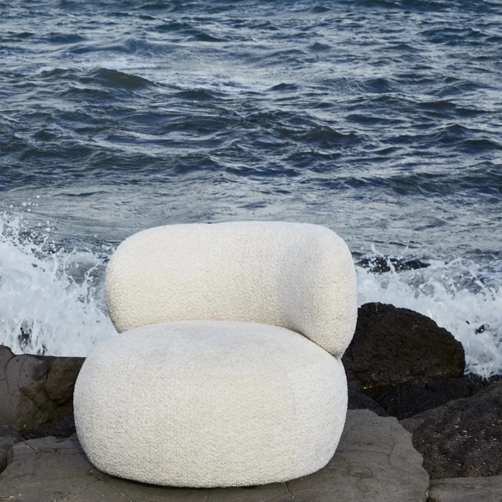 Brayden Stone Cream Woven Fabric Occasional Chair | Koala Living