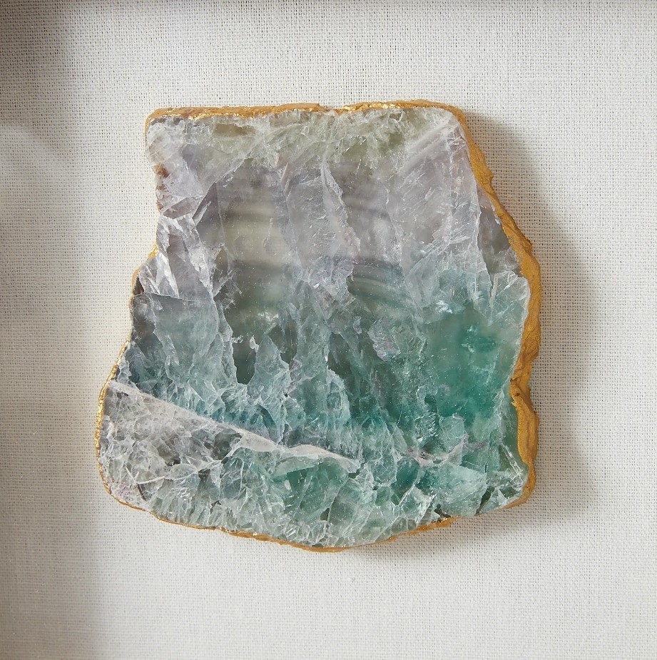 Blue Storm Stone Shadow Box With Gold Frame | Koala Living