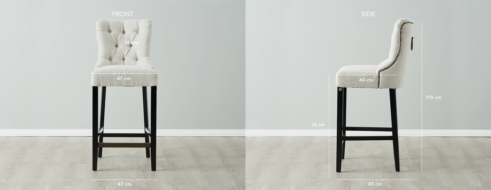 Saxon Cream Boucle Bar Stool | Koala Living