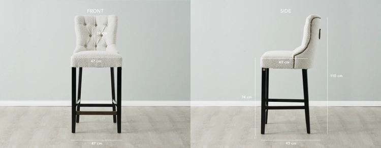 Saxon Cream Boucle Bar Stool | Koala Living