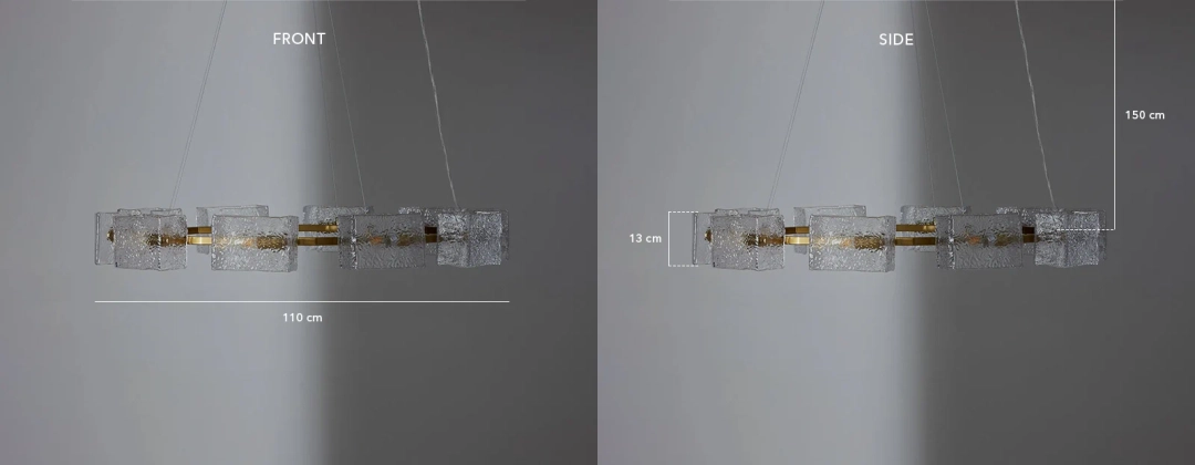 Minda Brushed Gold Glass Chandelier | Koala Living