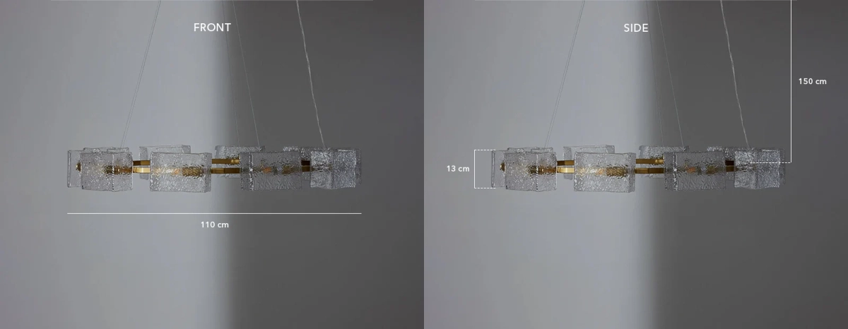 Minda Brushed Gold Glass Chandelier | Koala Living