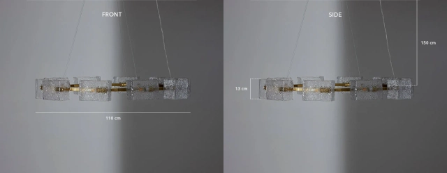 Minda Brushed Gold Glass Chandelier | Koala Living