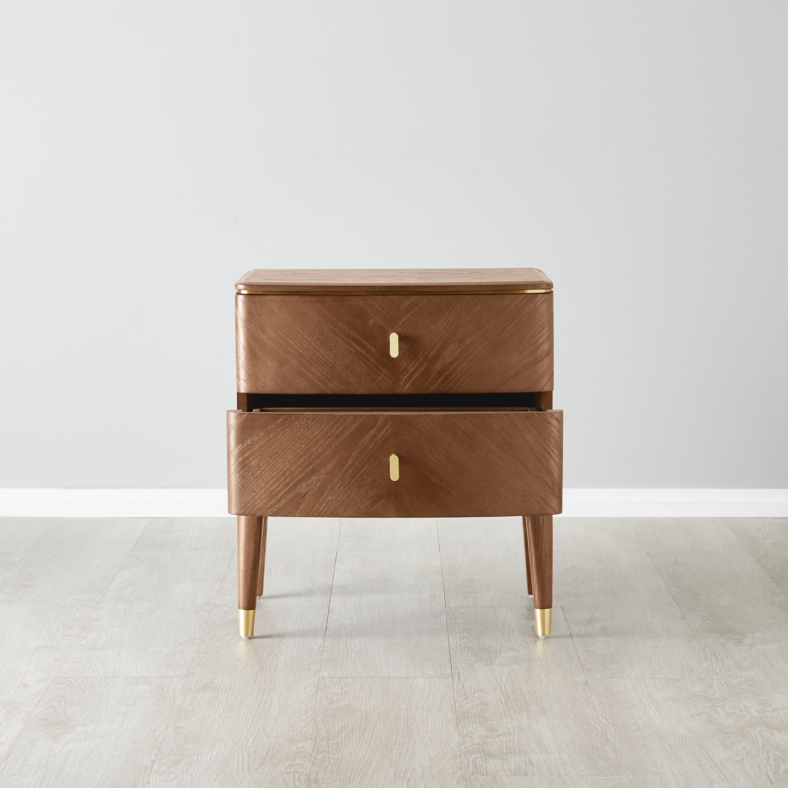 Beckham Light Brown Wooden Bedside Table