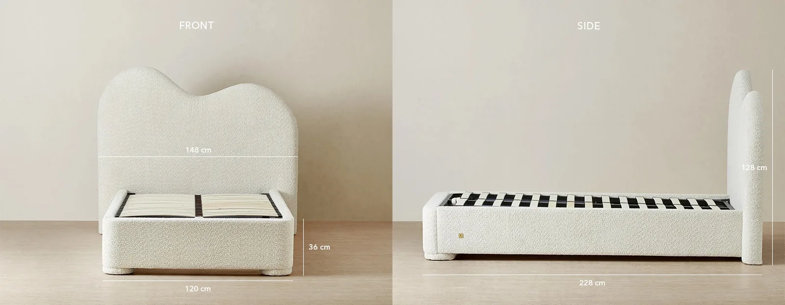 Poppy Stone Cream King Single Bed