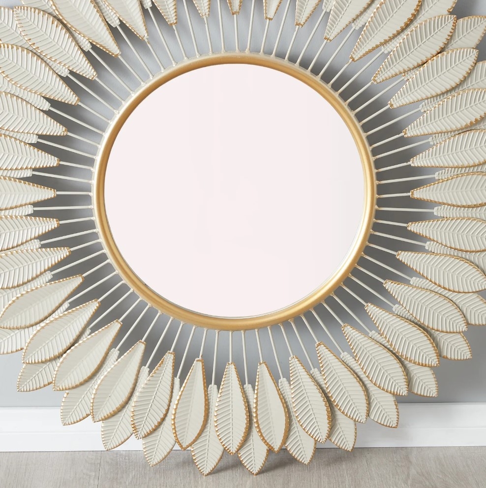 Feather Round Mirror 86cm | Koala Living