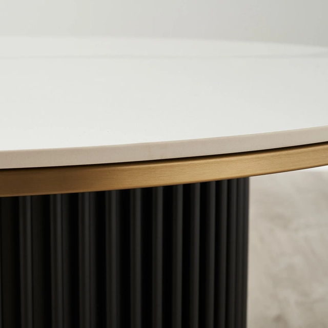 Archie White Sintered Stone Round Coffee Table High - 100x45cm | Koala ...