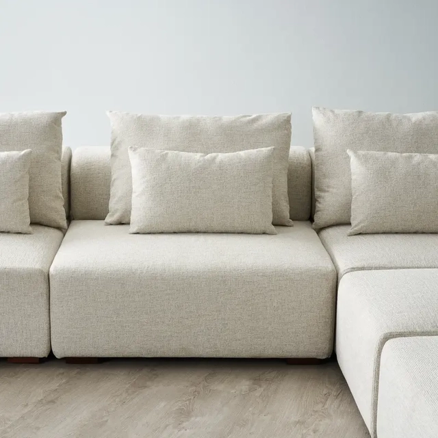 Riviera III Isabelline White Fabric Modular Sofa | Koala Living