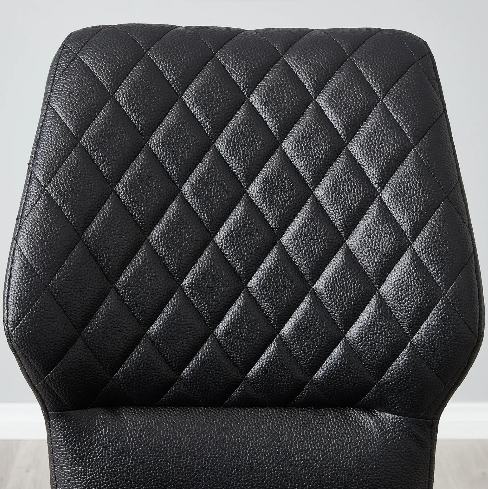Theo Black Vegan Leather Dining Chair | Koala Living