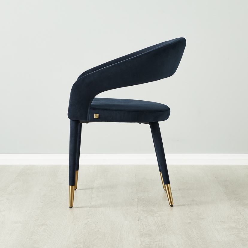Moulin Midnight Navy Velvet Dining Chair - Brushed Gold Legs | Koala Living