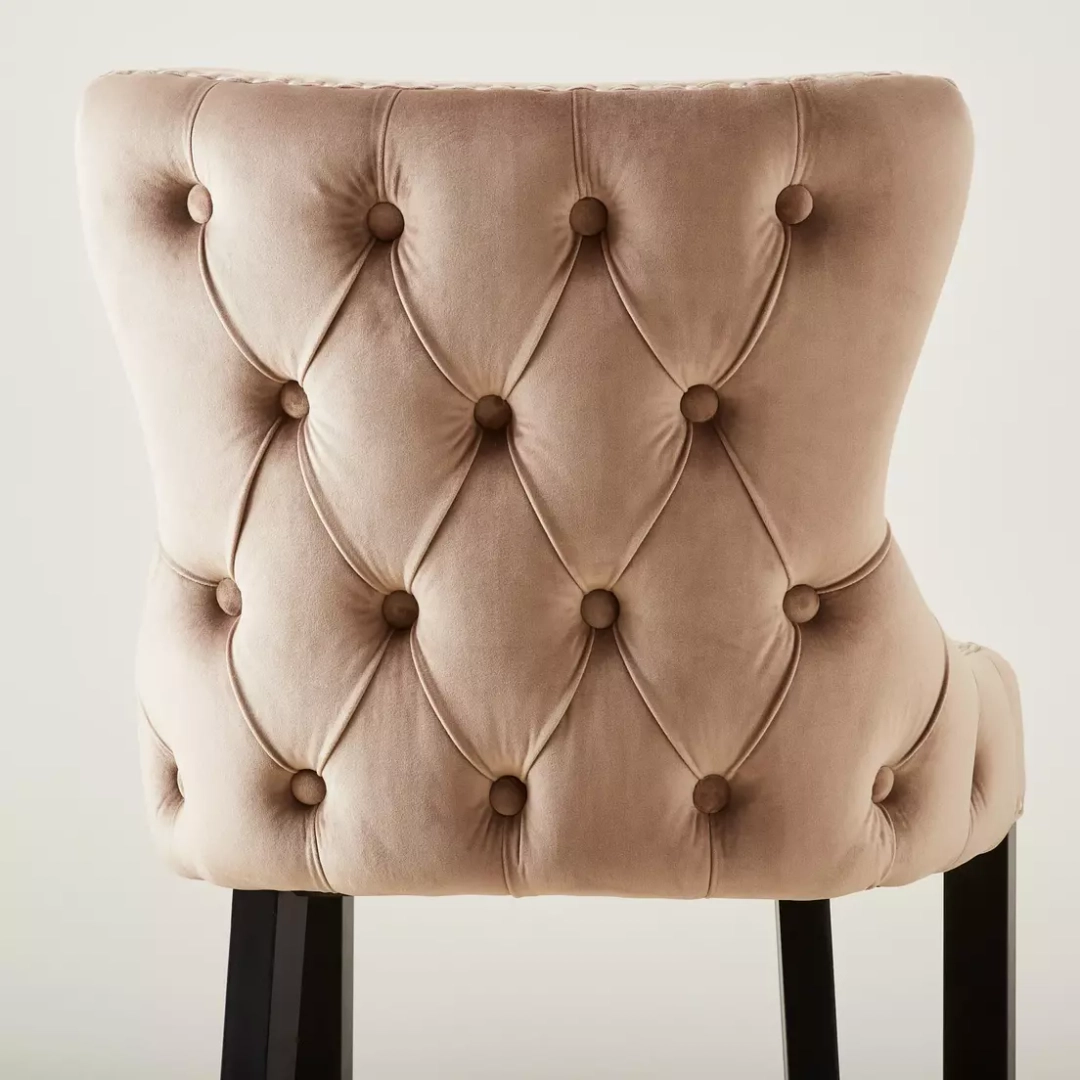 Camille III Almond Beige Velvet Bar Stool | Koala Living