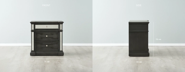 Solitude Brushed Black Bedside Table | Koala Living
