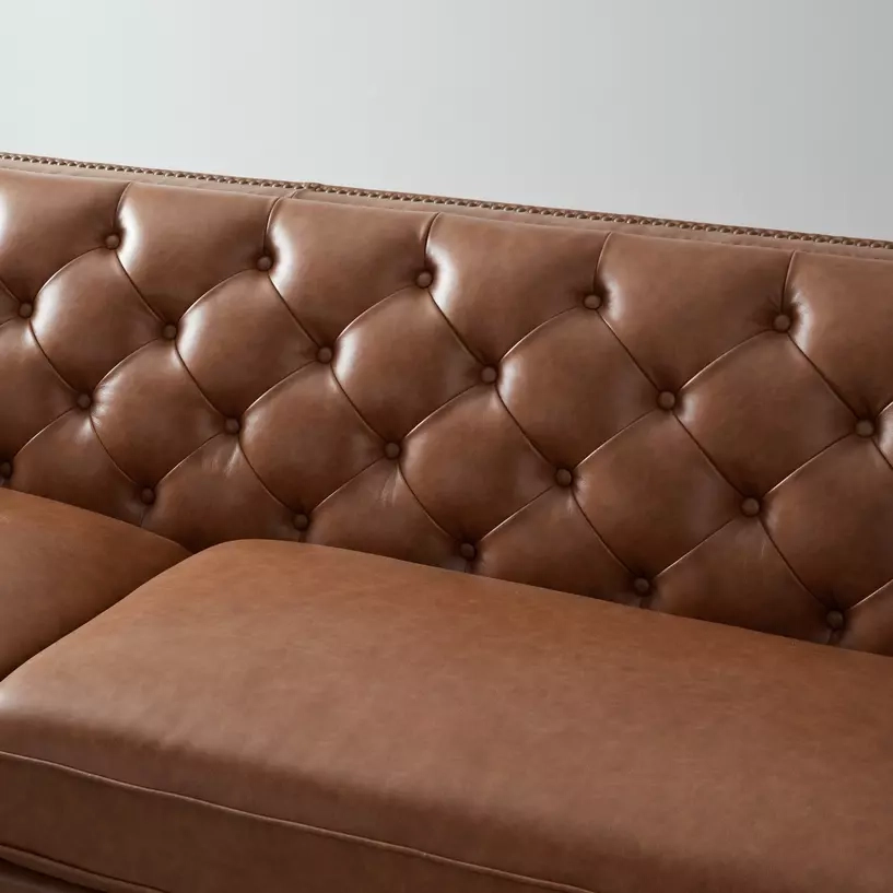 Russell Vintage Tan Leather 3-Seater Sofa | Koala Living