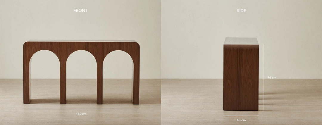 Costanza Mocha Walnut Brown Wooden Console Table | Koala Living