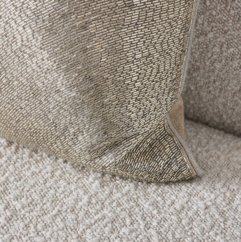 Silver Embroidered Cushion | Koala Living