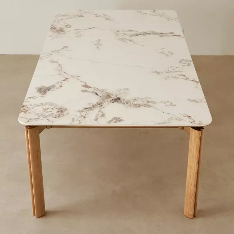 Portobello Pandora Brown Sintered Stone Top Dining Table - Light Brown ...