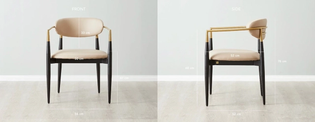 Amy Sand Beige Vegan Leather Dining Chair | Koala Living