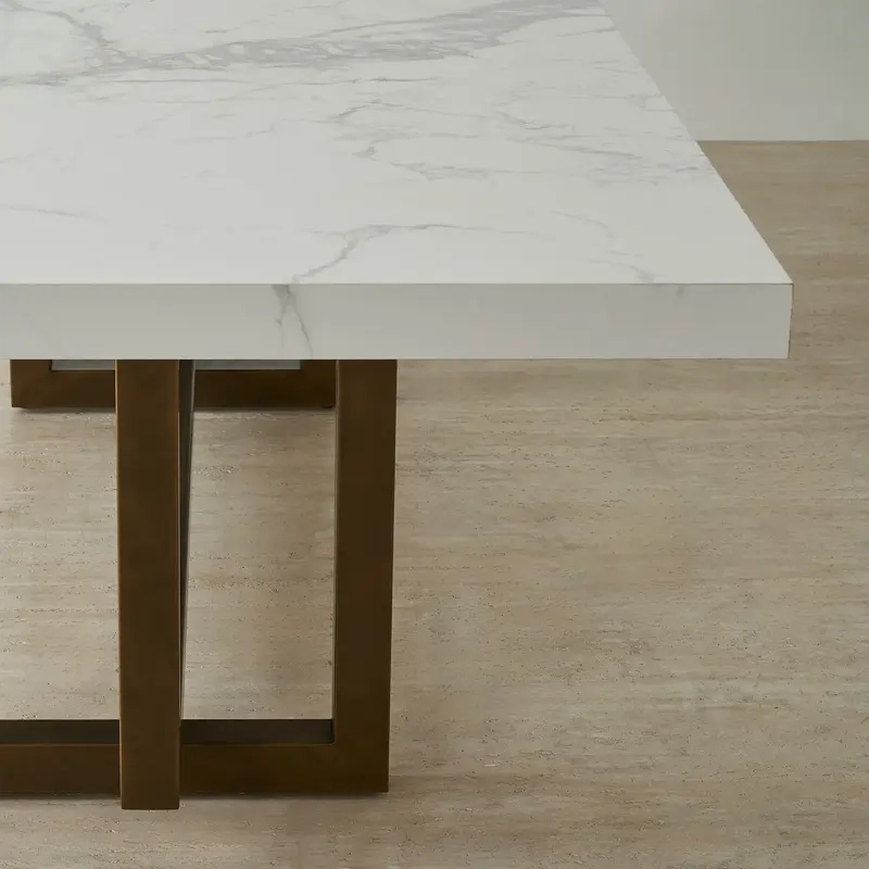 Grayson Statuario White Sintered Stone Rectangular Dining Table ...