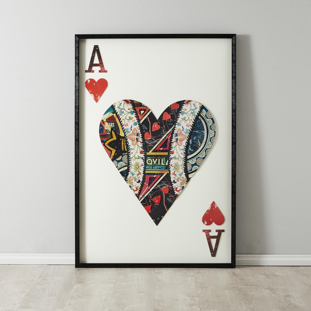 Queen Of Hearts Framed Paper Collage