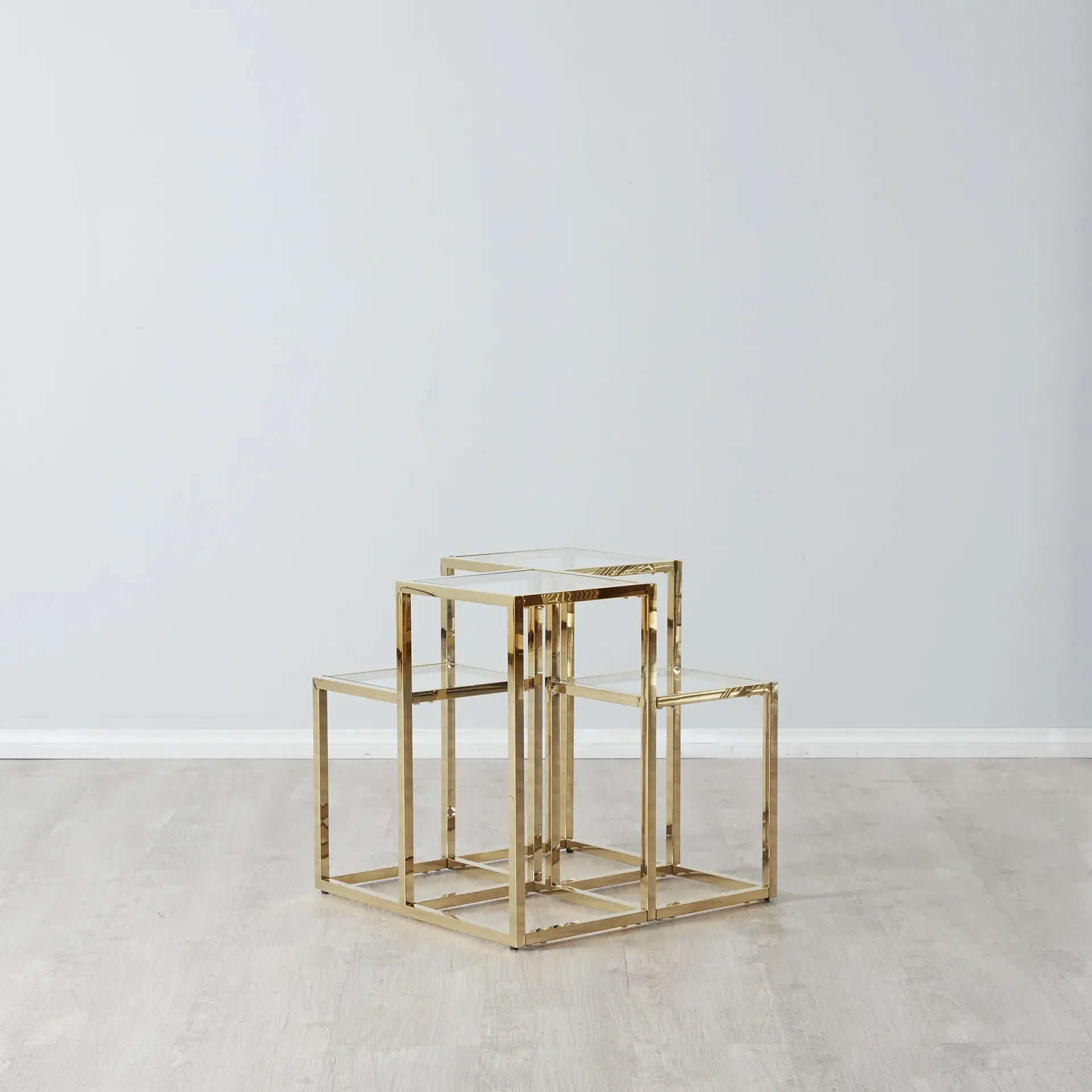 Jacques Charcoal Velvet Queen Bed - Gold Frame