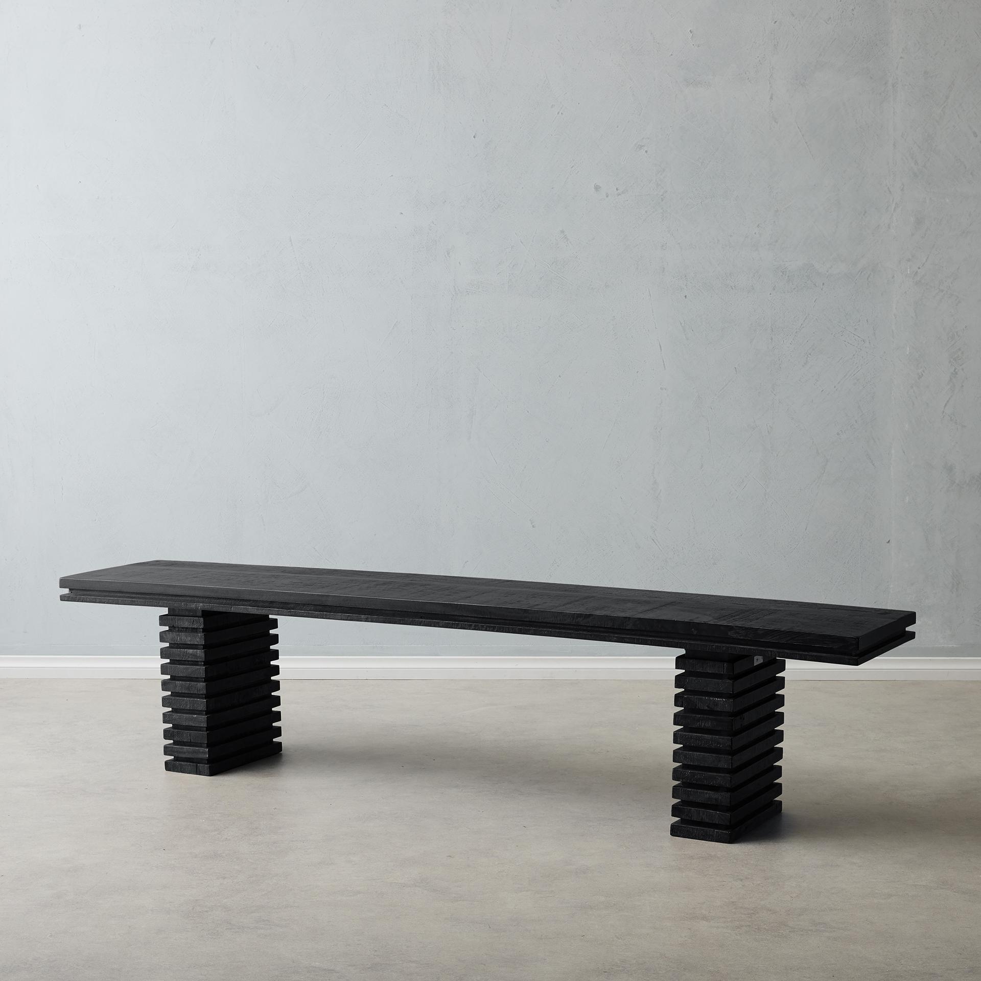 Rafiki Black Mango Wood Dining Table - Large