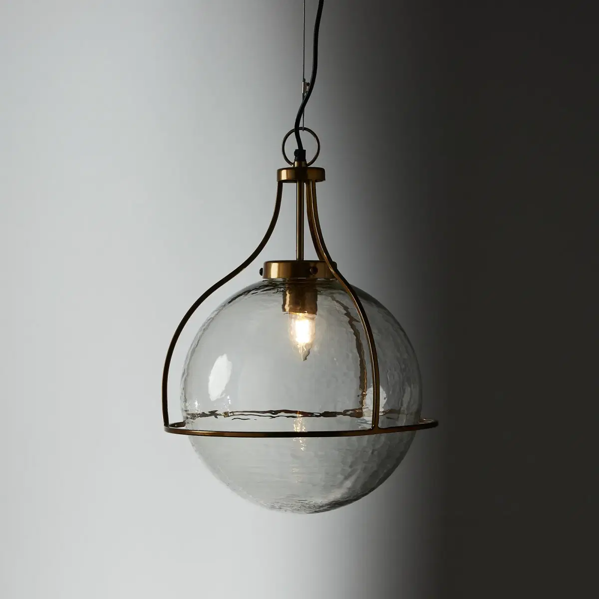 Kristoff Copper Brown Glass Gilded Dark Bronze Atrium Pendant